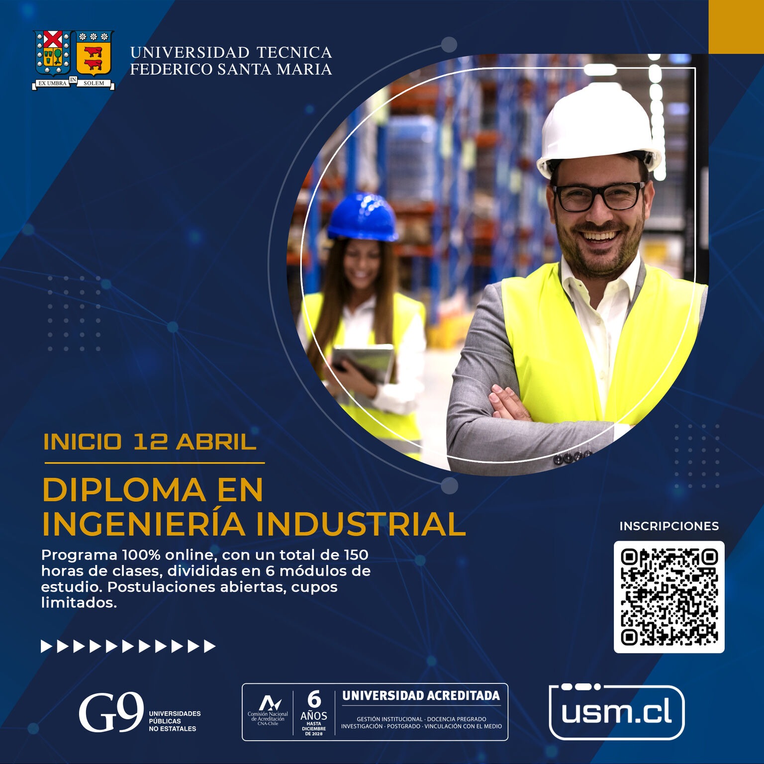 Diploma en Ingeniería Industrial USM - Admisión Abril 2024 - Departamento de Industrias