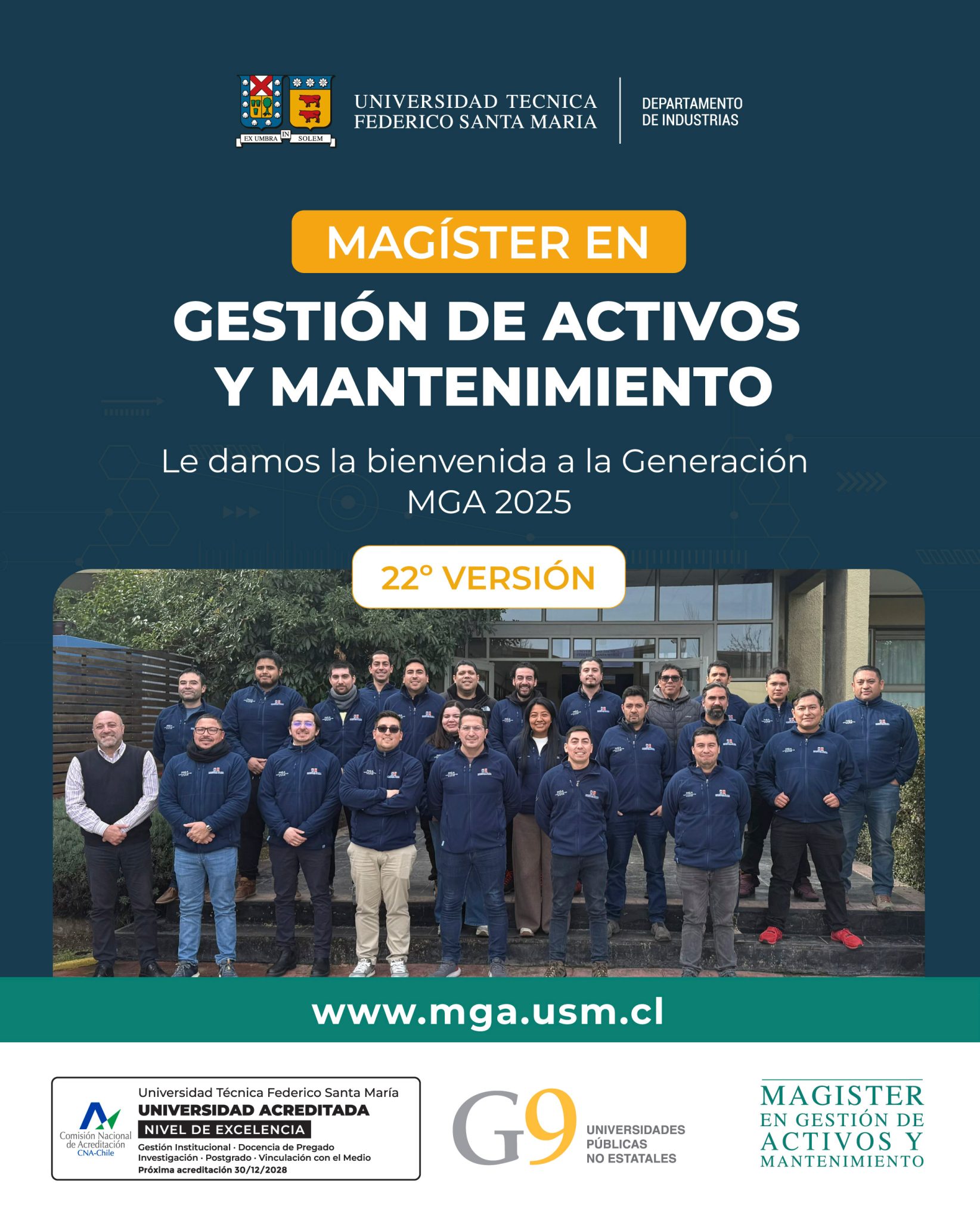 Inicia la 22º generación del Magíster en Gestión de Activos y Mantenimiento - MGA USM ...